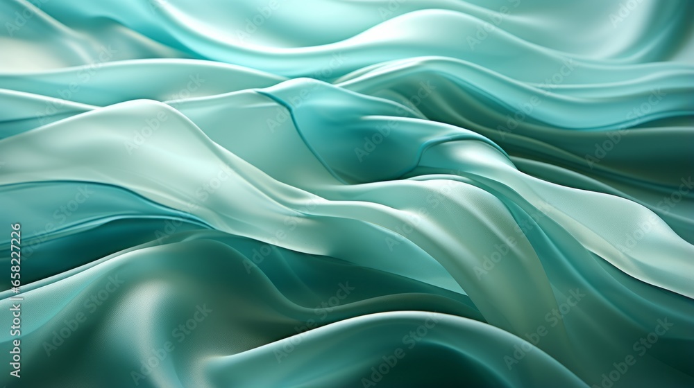 This vibrant teal fabric is a stunning display of abstract art ...