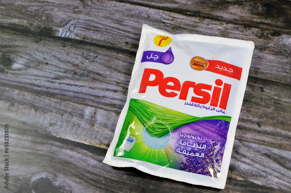 Cairo, Egypt, October 1 2023: Persil detergent gel for regular washing ...