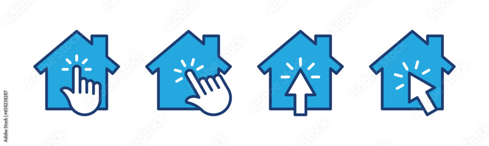 Choice house icons. Selected house icon. Click house or home icon ...