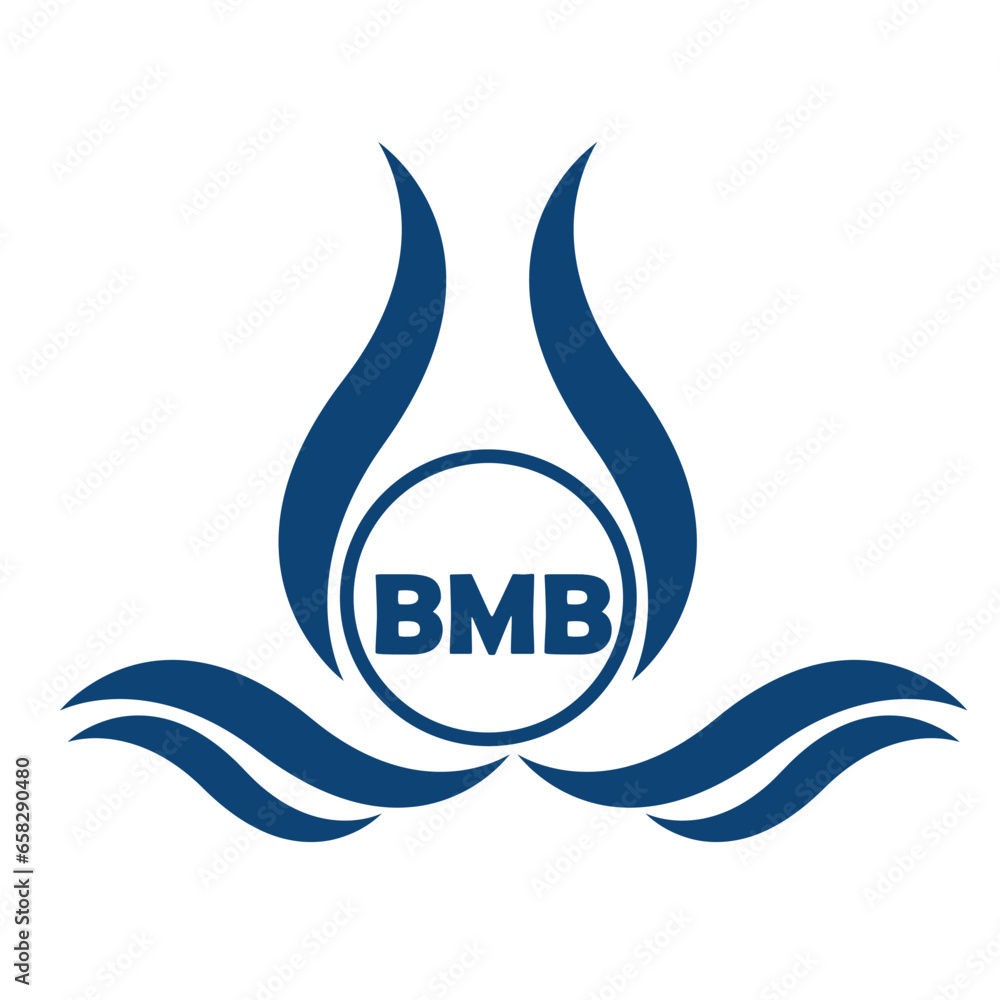 BMB letter water drop icon design with white background in illustrator ...