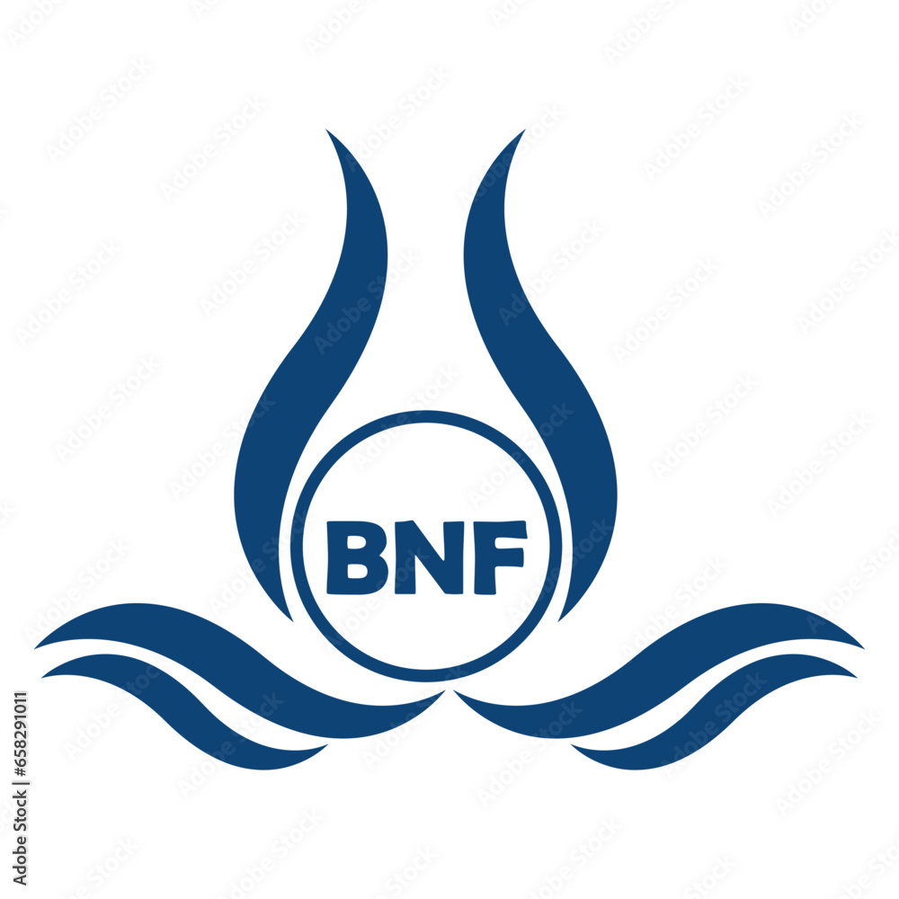 BNF letter water drop icon design with white background in illustrator ...