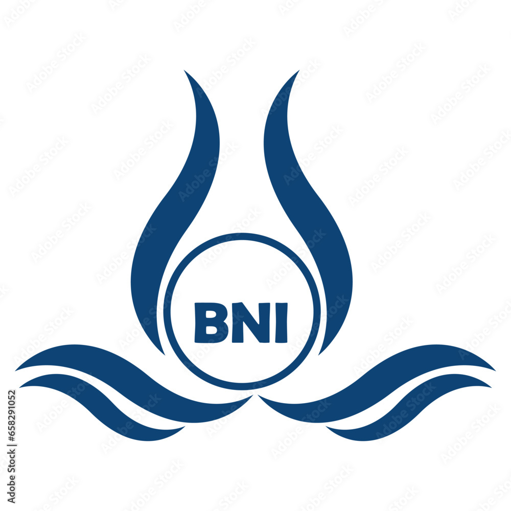 BNI letter water drop icon design with white background in illustrator ...