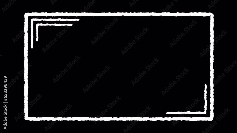 Handwriting loop motion rectangle frame set with an alpha channel on a ...