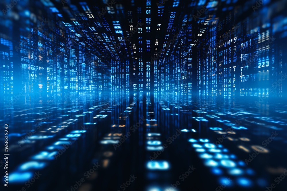 blue background glowing numbers architecture binary les enigma corporate holograms equations ...