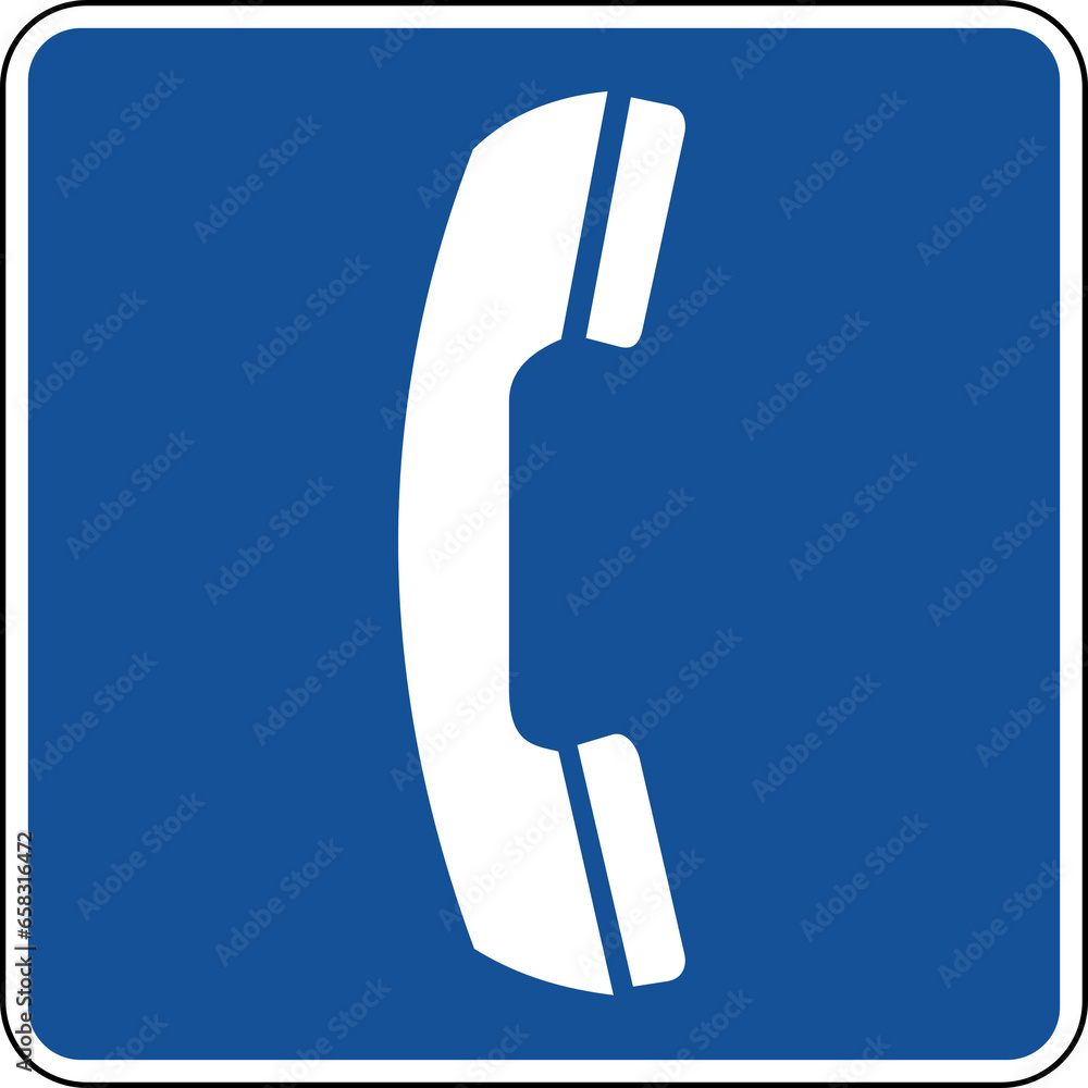 Transparent PNG of a Vector graphic of a blue usa Telephone mutcd ...
