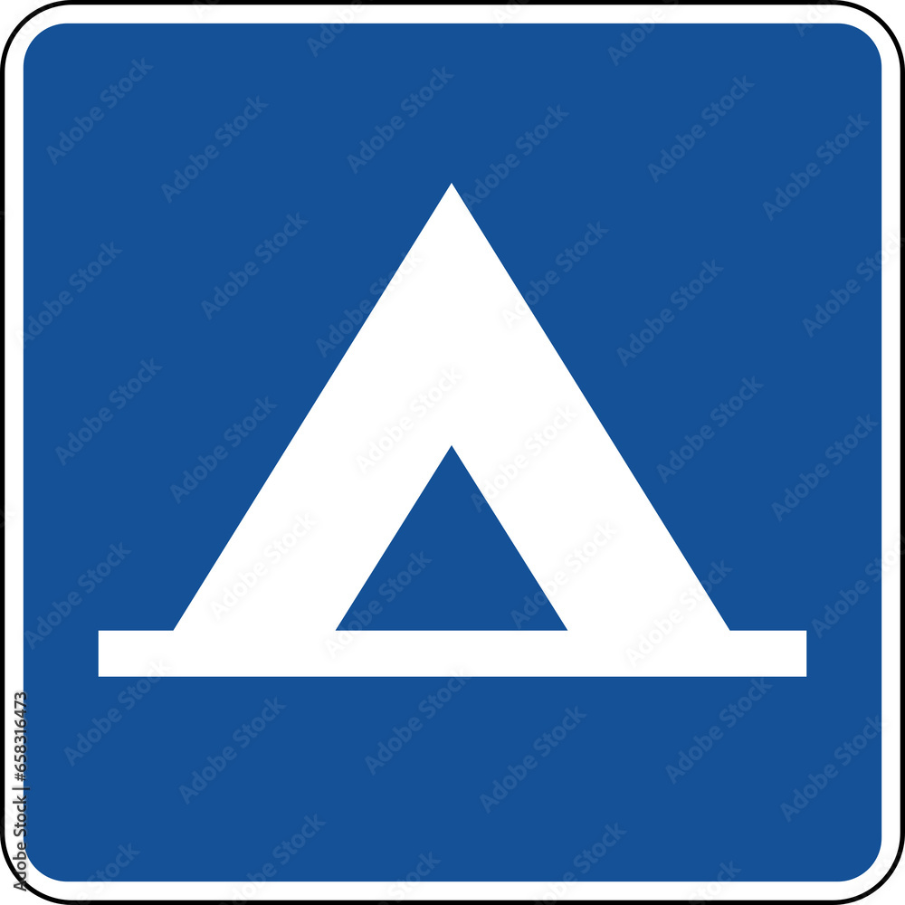 Transparent PNG of a Vector graphic of a blue usa camping mutcd highway ...