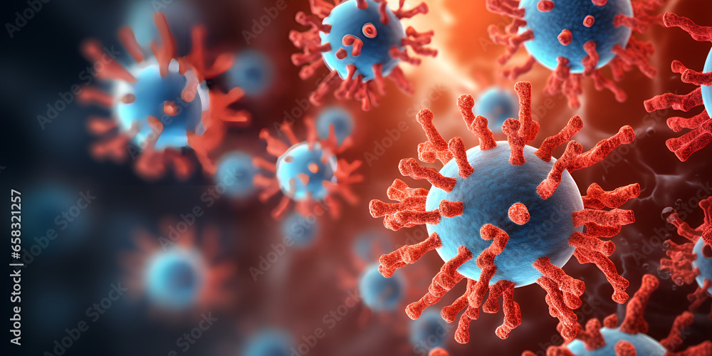 3D Illustration Of A Cancer Cell Dividing In Real Time Background ...