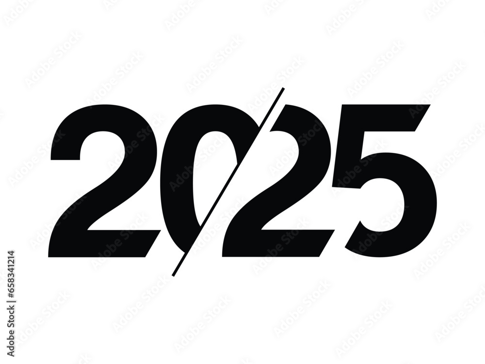 2025, Happy New Year 2025, Design template with typography logo 2025 ...