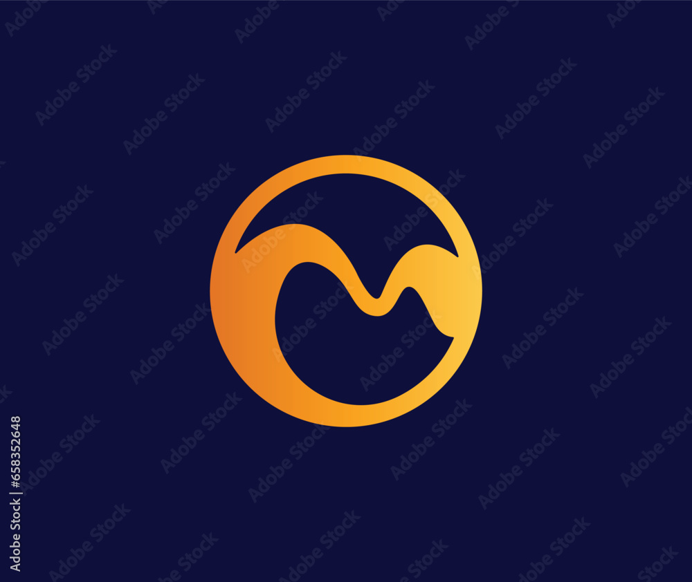 M logo icon and circle symbol, Letter M in circle logo, M circle ...