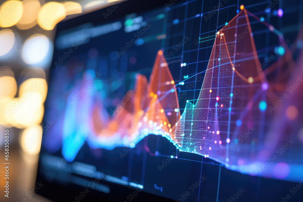 Graph Visualized on a Monitor - AI Generated Stock Photo | Adobe Stock
