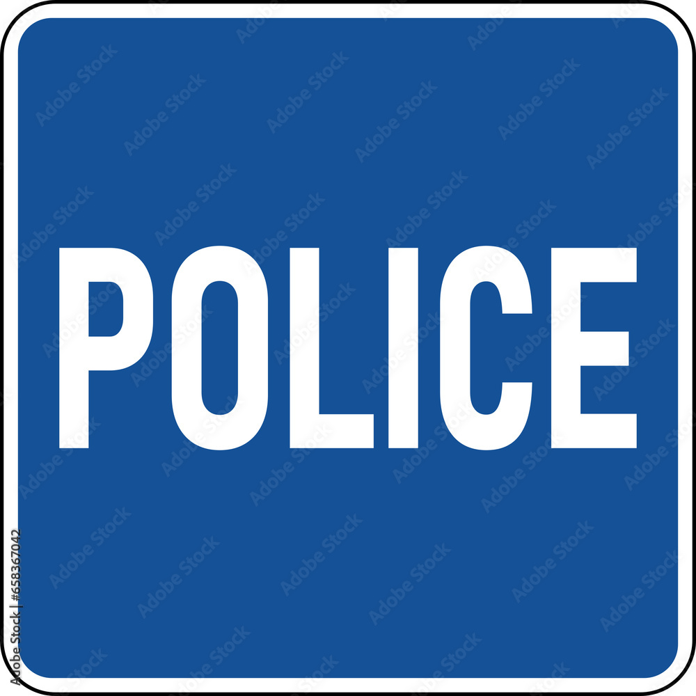 Transparent PNG of a Vector graphic of a blue usa Police mutcd highway ...