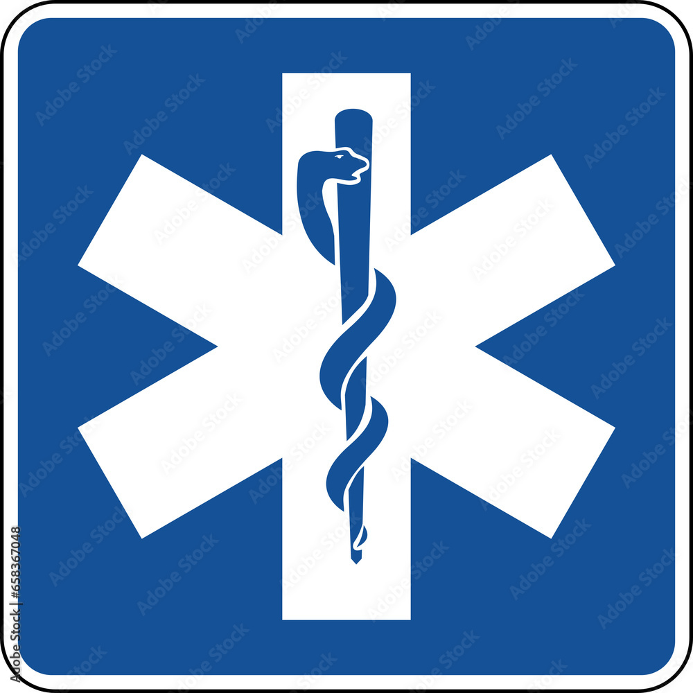 Transparent PNG of a Vector graphic of a blue usa Ambulance mutcd ...
