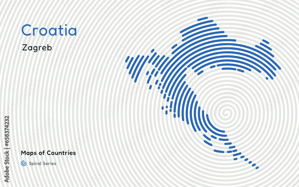 Creative map of Croatia. Political map. Zagreb. Capital. World ...