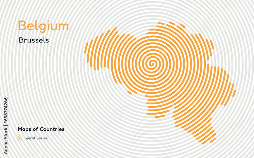 Creative map of Belgium. Political map. Capital Brussels. World ...