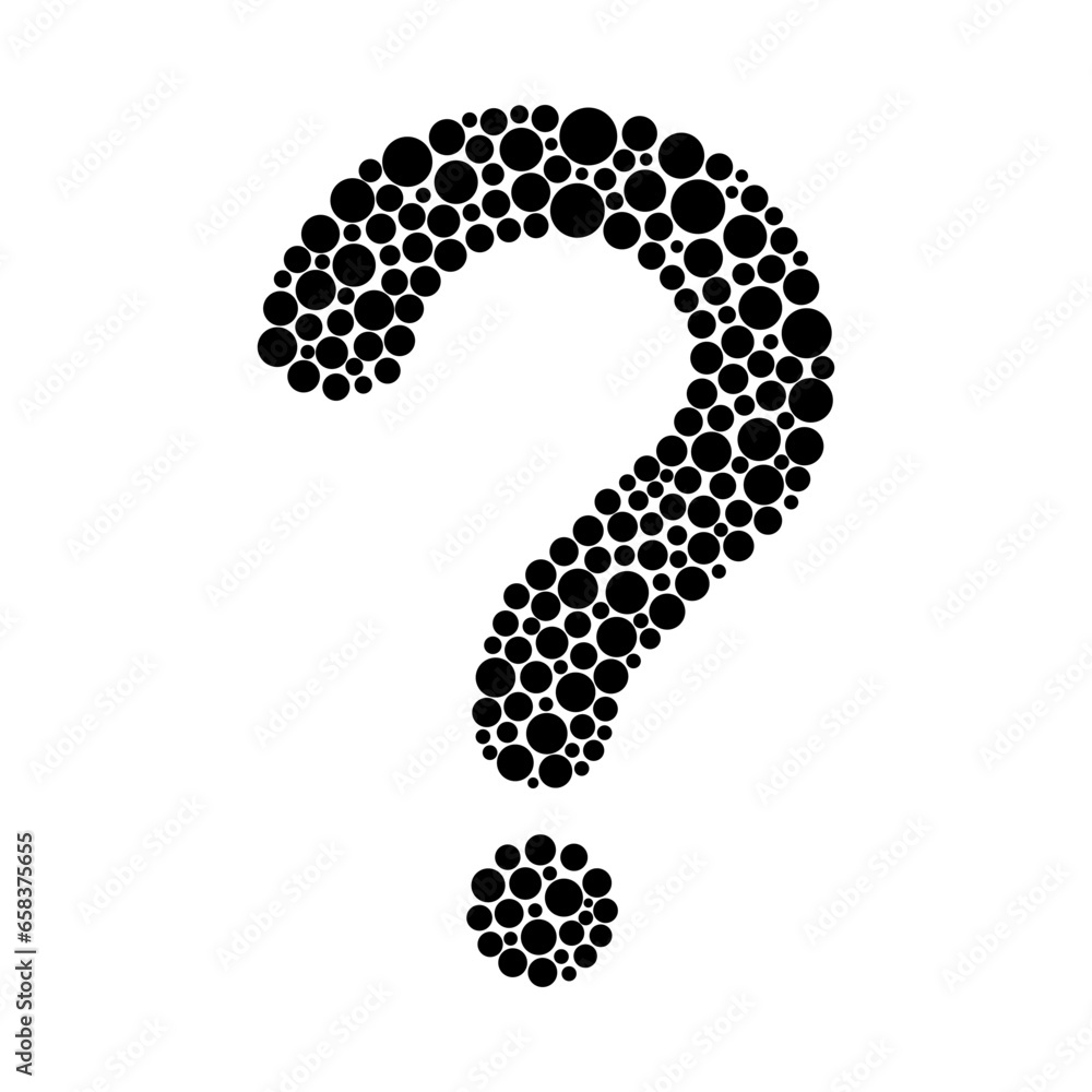 Question mark made of small circles. Question bubbles icon. black ...