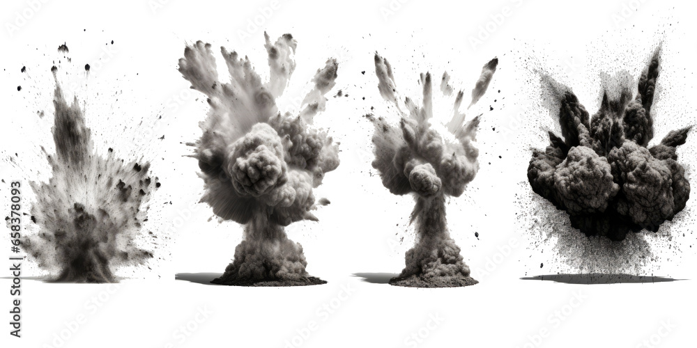 photograph of Set of explosion isolated on transparent background ...