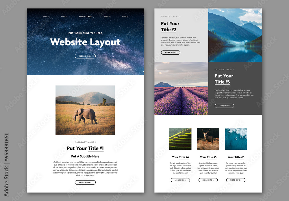 Website UI Layout Stock Template | Adobe Stock