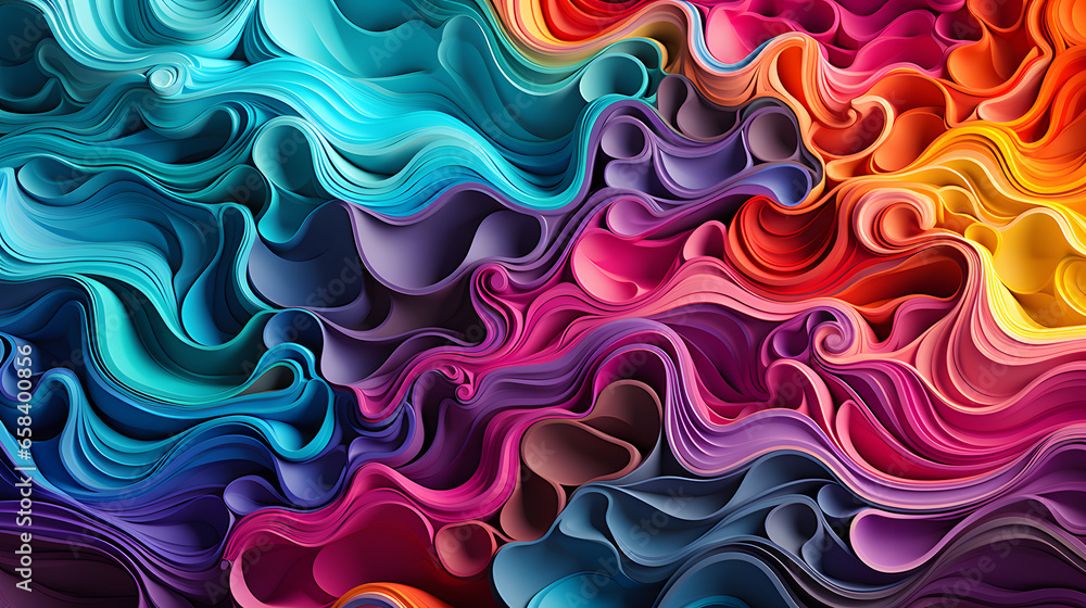 Seamless psychedelic rainbow ridged topological map pattern background ...