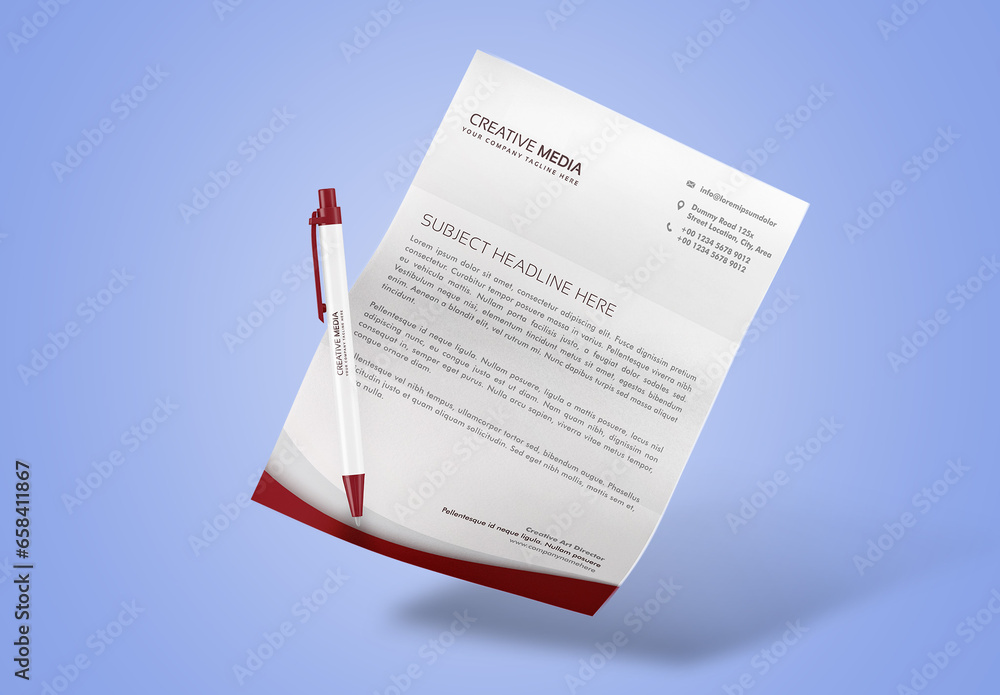 Paper with Pen Mockup Stock Template | Adobe Stock