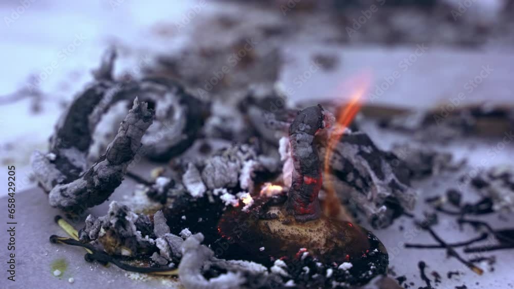 chemical experiment with urotropin and calcium gluconate ash dragon ...