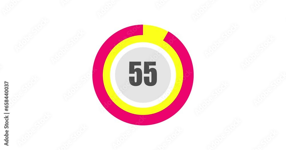 Countdown timer from 60 to 0 seconds Realtime. Modern flat design of ...