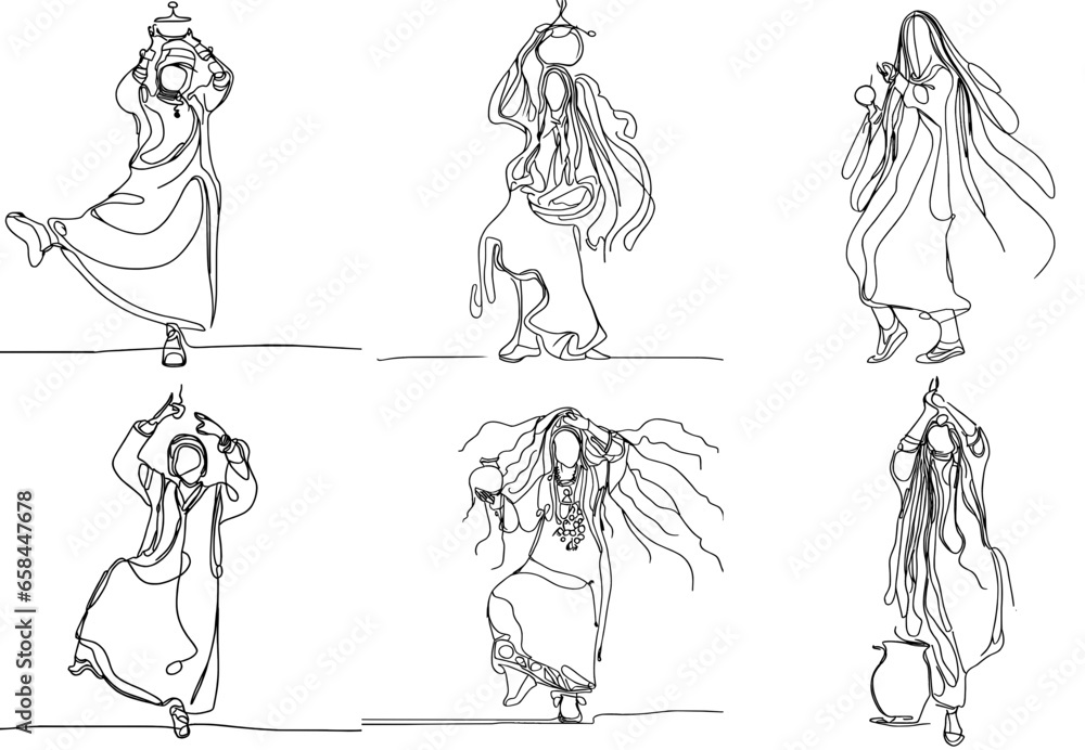 One-Line Drawing of Gnawa Dancers: African Spirit and Vibes in ...