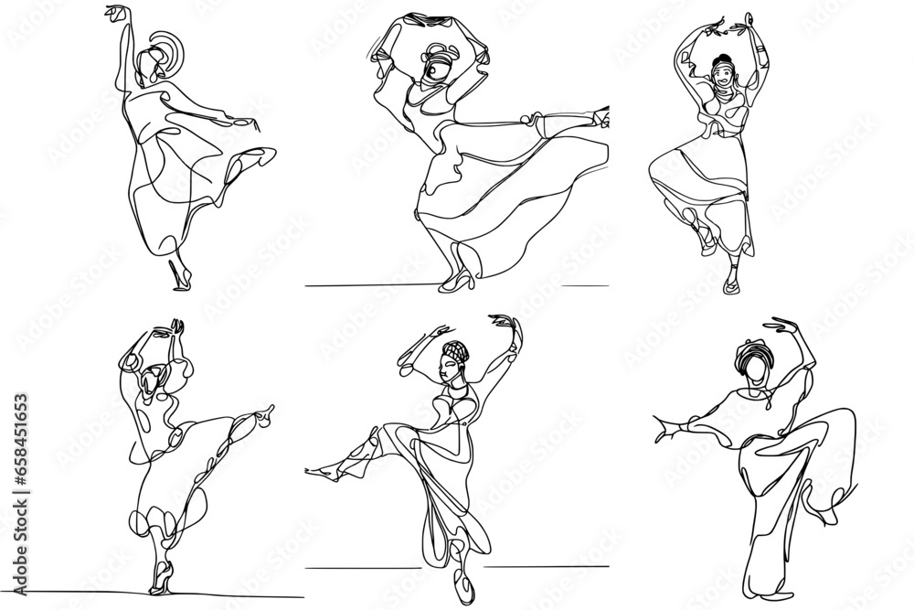 One-Line Drawing of African Dance: Celebrating Culture and Spirit Stock ...