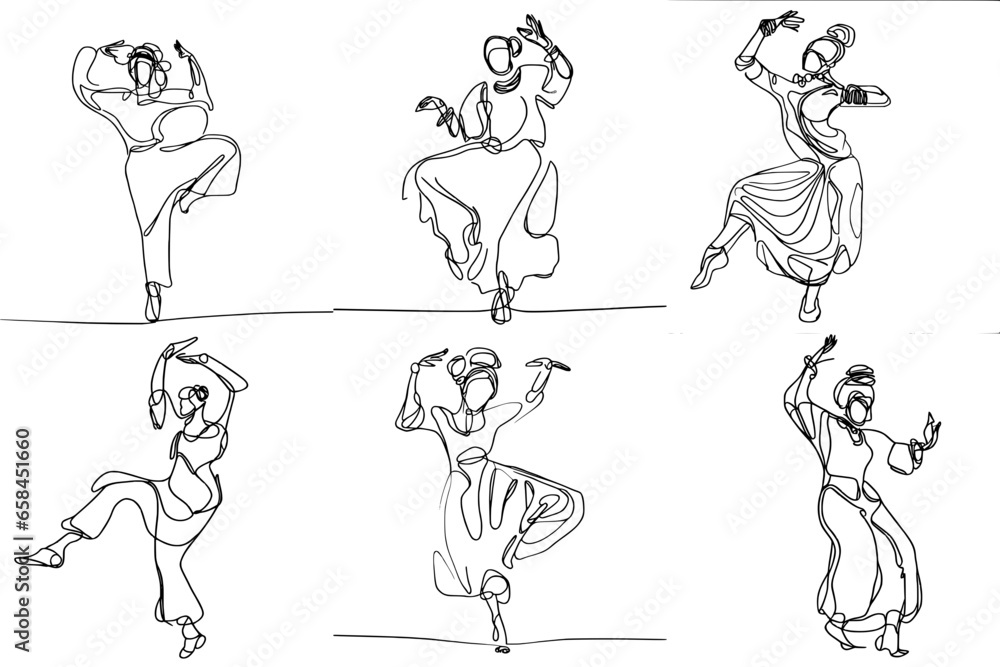 One-Line Drawing of African Dance: Celebrating Culture and Spirit Stock ...