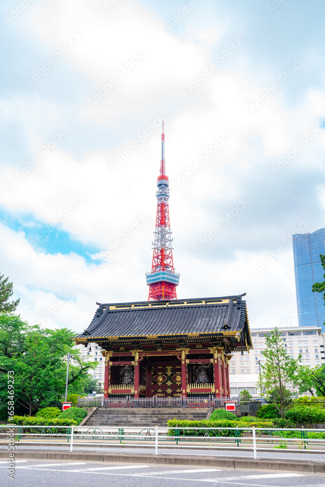 Tokyo Tower is a communications and observation tower in the Shiba-koen ...