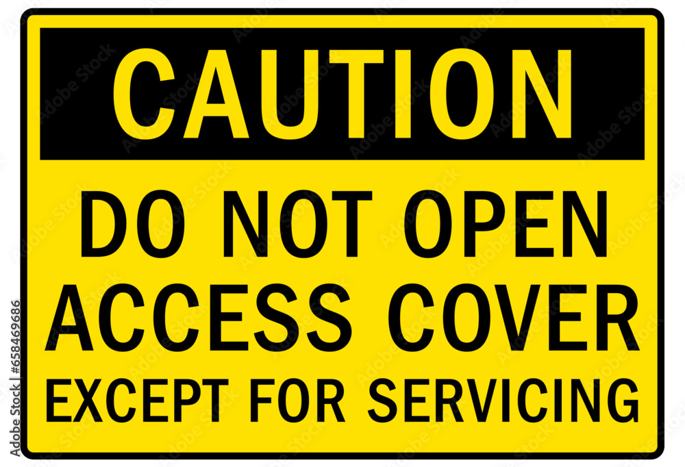 Vecteur Stock Machinery service warning sign and labels do not open ...