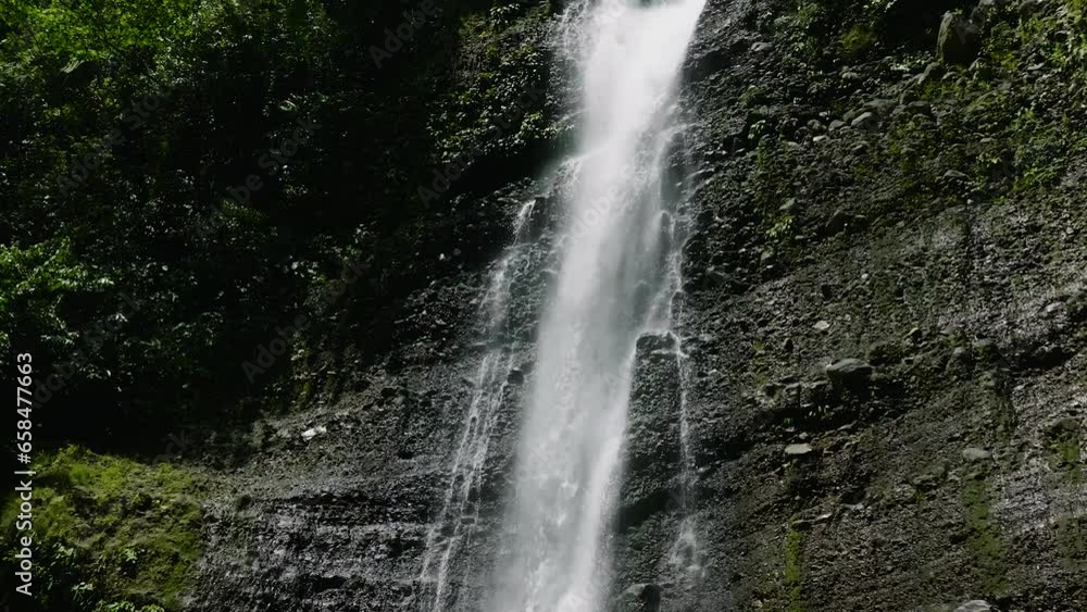 Natural beauty of waterfalls in slow motion. Alalum Falls in Bukidnon ...