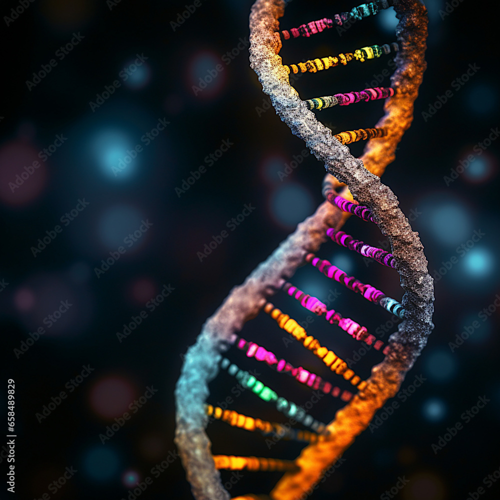Colorful DNA Structure Image Stock Illustration | Adobe Stock