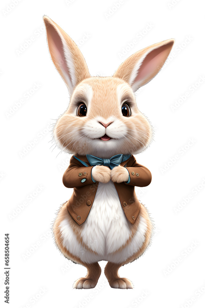 Funny look rabbit isolated on transparent background Stock Illustration ...