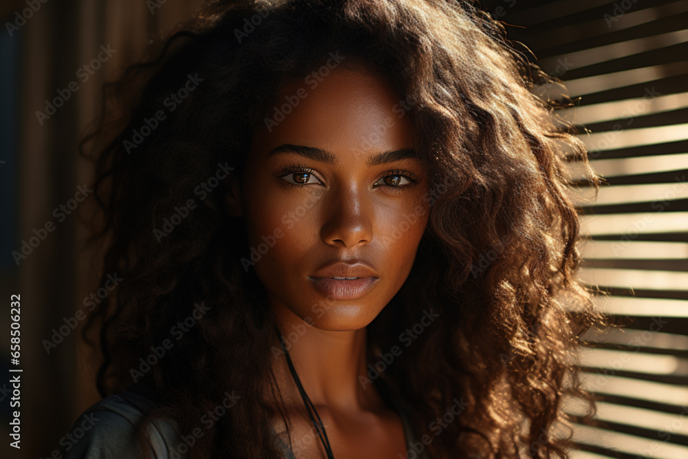 Dark skinned sensual beautiful African American woman, feminine ...