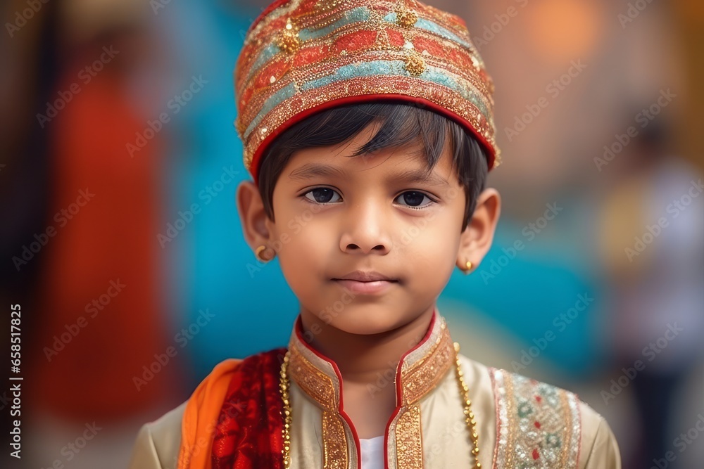 indian little boy in traditional costume at the gurdwara Stock Photo ...