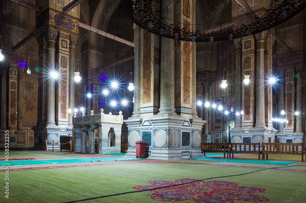 Cairo, Egypt - October 20, 2022: Interior of the Refaai Mosque or Al ...
