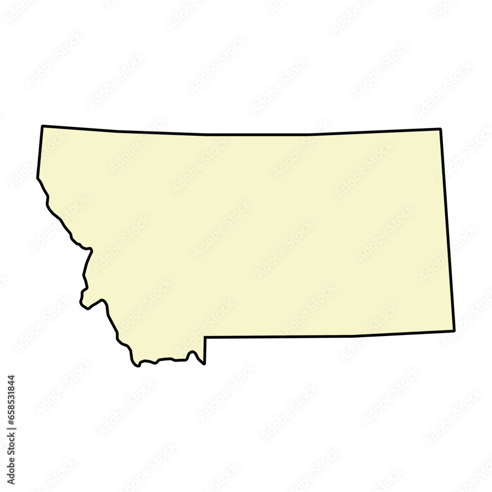 Montana map shape, united states of america. Flat concept icon symbol ...