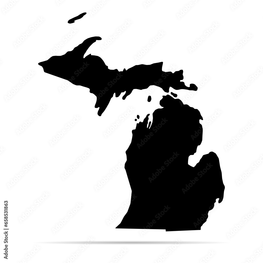 Michigan map shape, united states of america. Flat concept icon symbol ...
