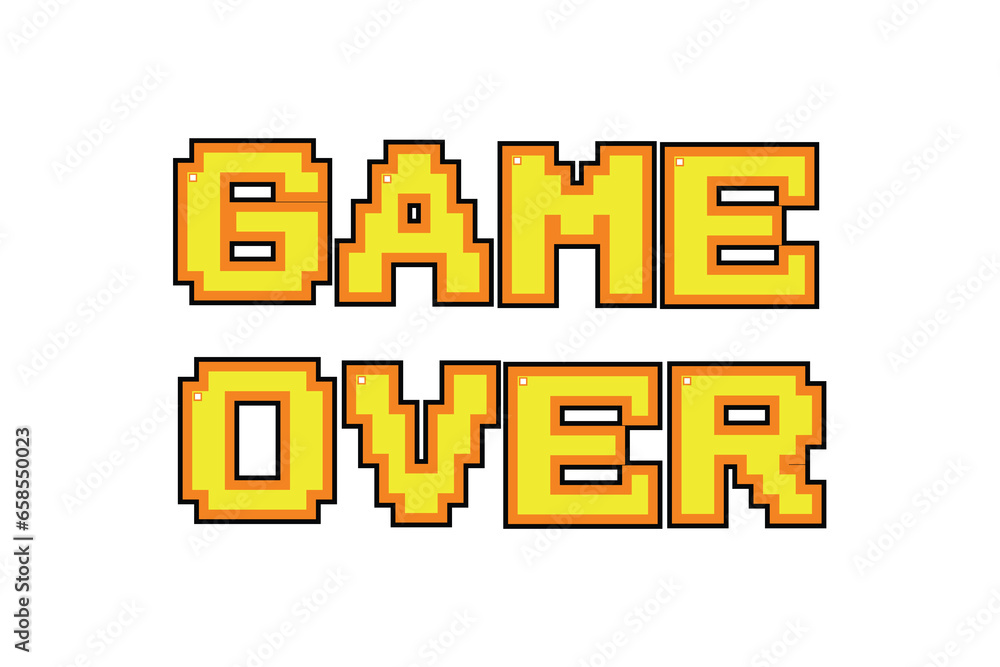 simple pixelated GAME OVER text. concept of vintage video game. pixel ...