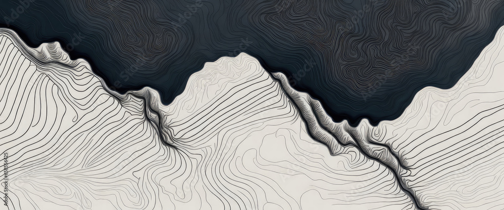 the topographic contour's stylized height expressed in lines and ...