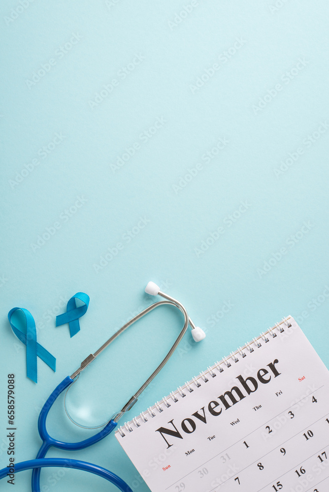 Emblems for Men's Health Month. Overhead vertical shot of prostate ...