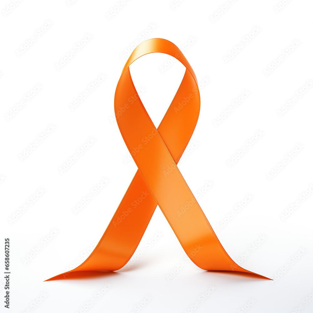 Orange awareness ribbon. Gun violence prevention and suicide prevention ...
