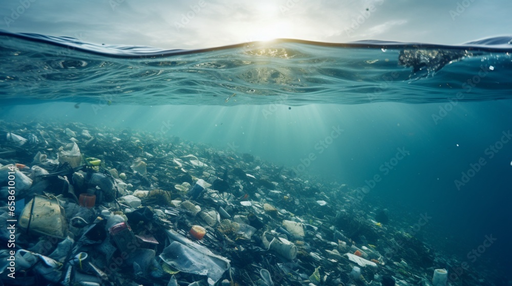 Marine ecosystems in danger: How does pollution harm sea life? Stock ...