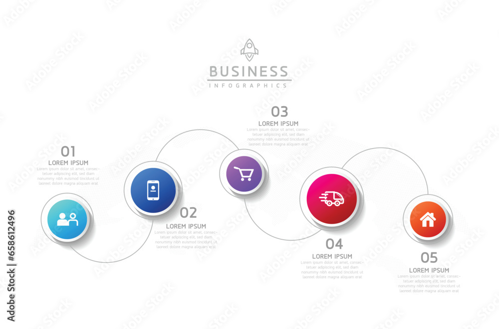 Vector infographic business presentation template with circular ...