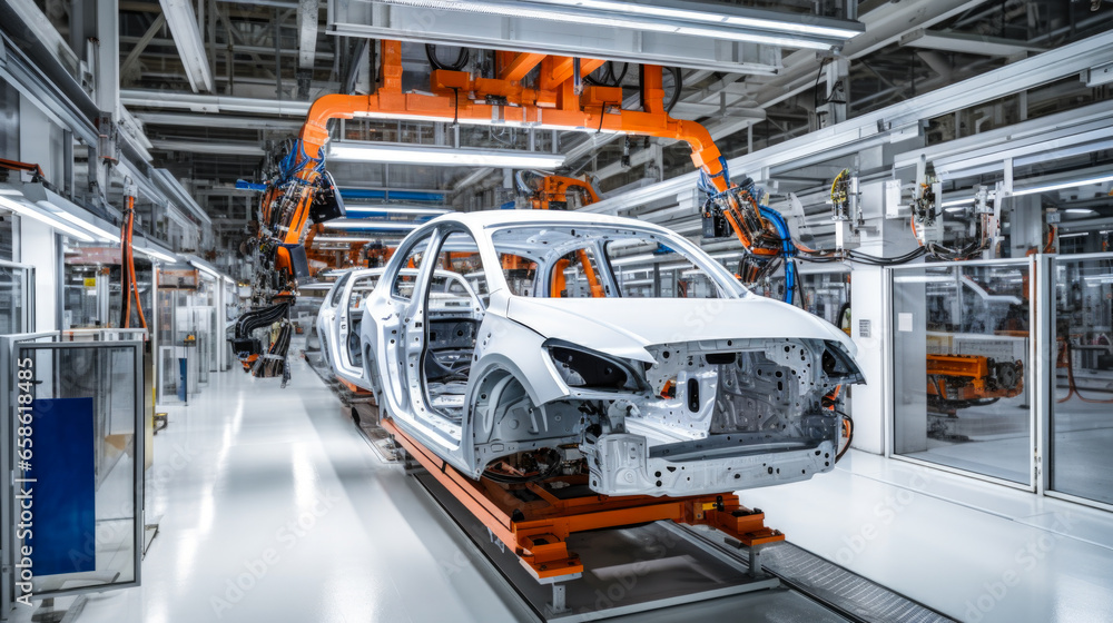 Precision in Car Assembly: Modern Production Techniques Stock Photo ...