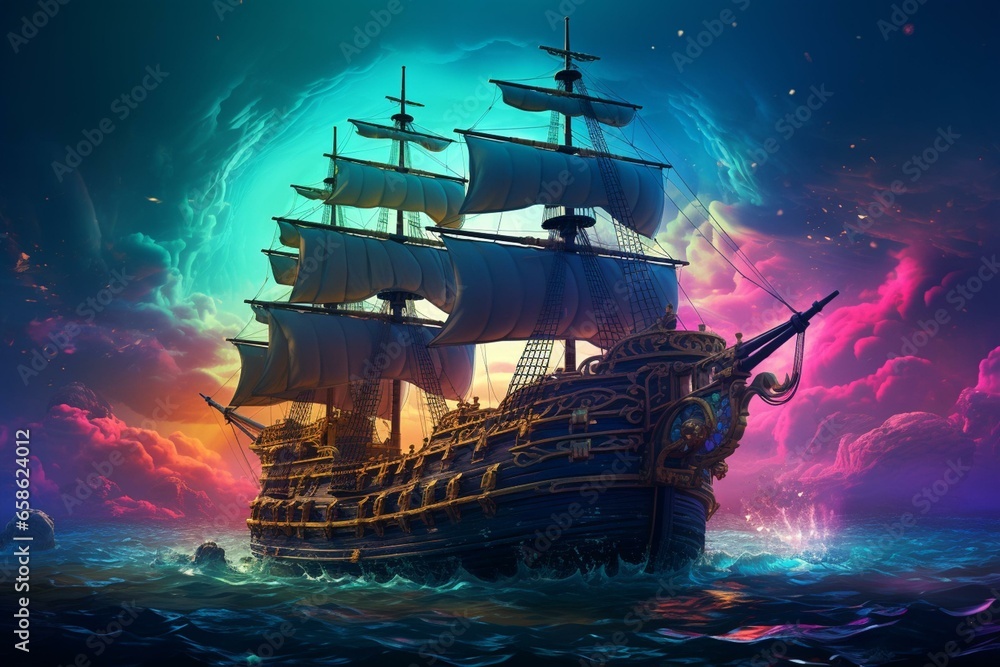 A top-notch pirate ship wallpaper, ideal for cryptocurrency strategists ...