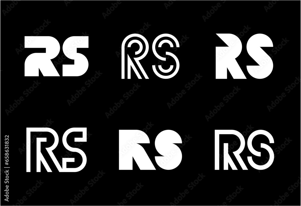 Set of letter RS logos. Abstract logos collection with letters ...