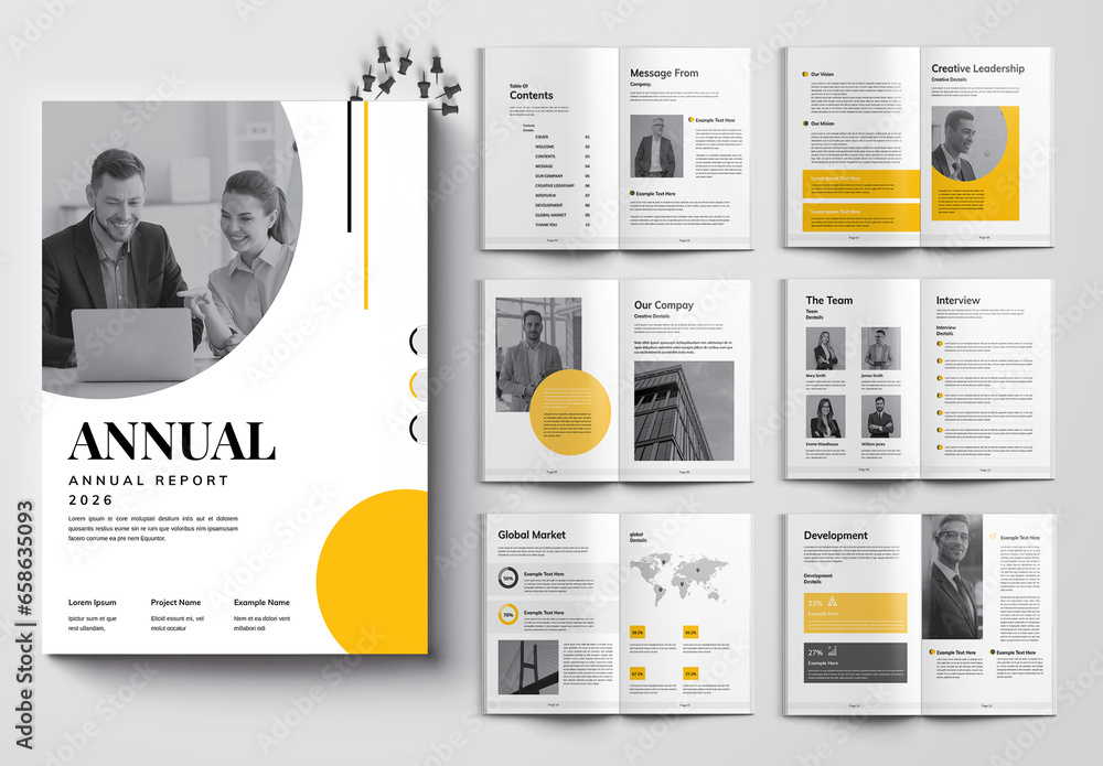 Annual Report Layout Stock Template | Adobe Stock