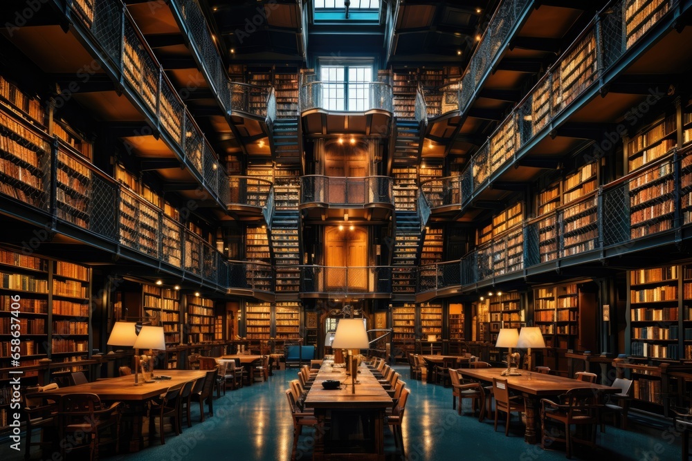 Explore the rich world of knowledge in this modern library. With its ...
