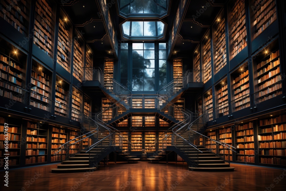 Explore the rich world of knowledge in this modern library. With its ...